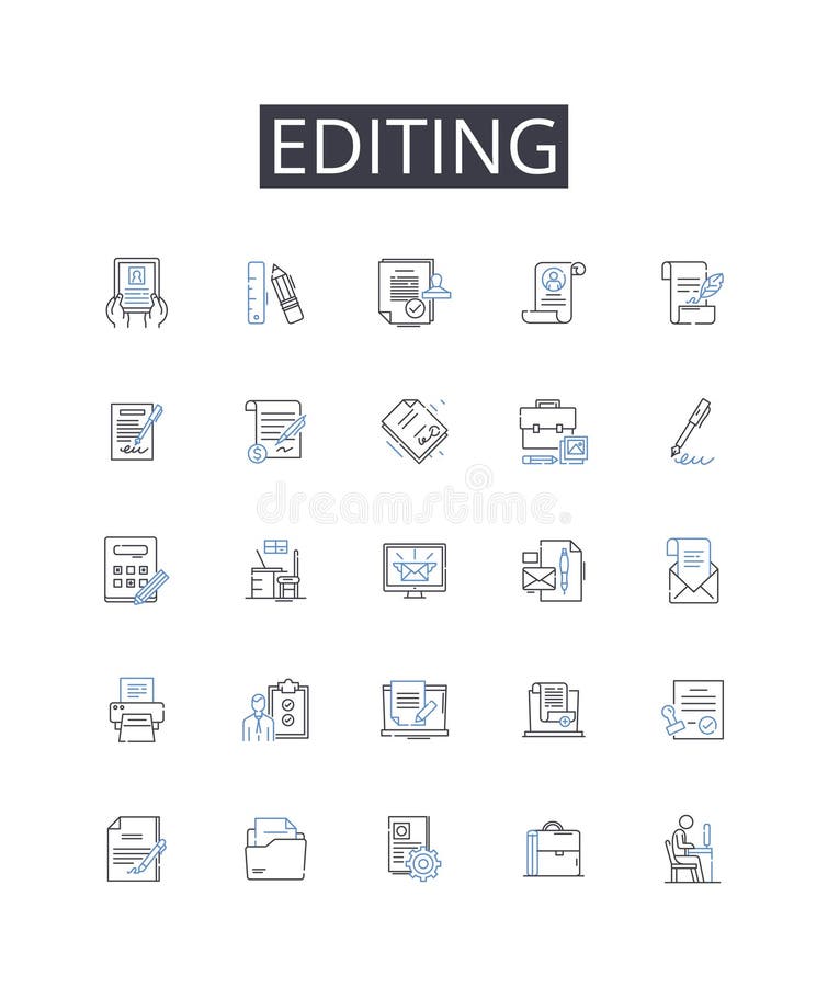 Editing Line Icons Collection. Justice, Veracity, Ruling, Decision ...