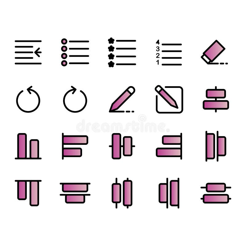Editing Text Icon Set Include Text, Bold, Edit,design,document, Copy ...