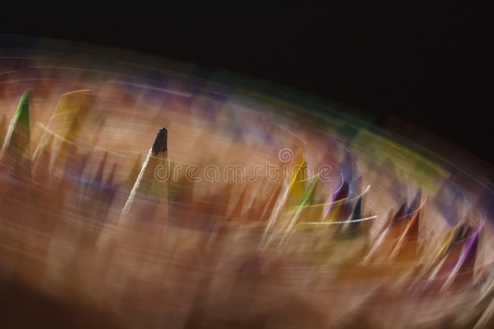 Edition Rotating Coloured Pencils Stock Photo - Image of color, close ...