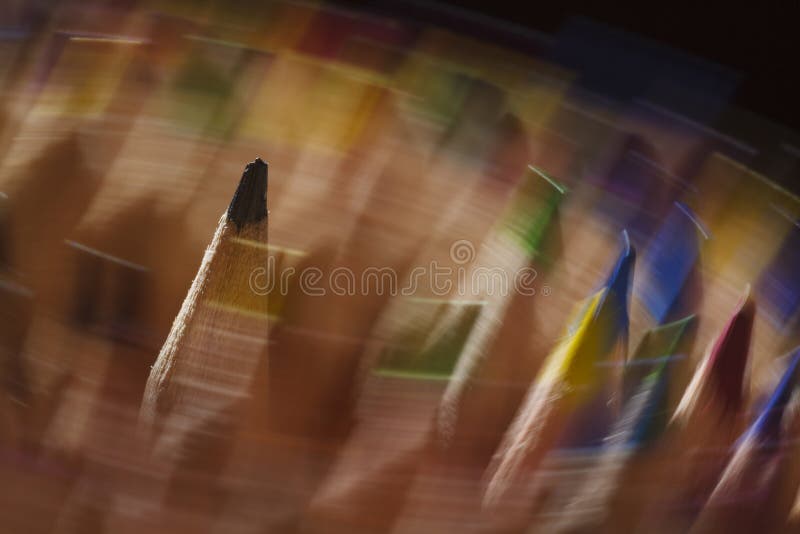 Edition Rotating Coloured Pencils Stock Image - Image of spectrum ...