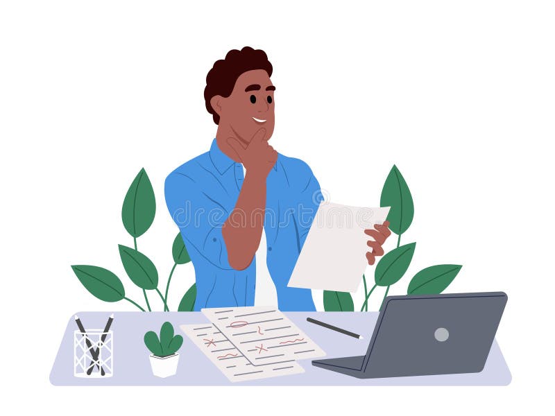 Editor Checking Texts Correcting Writing And Spelling Errors Editing Documents Vector