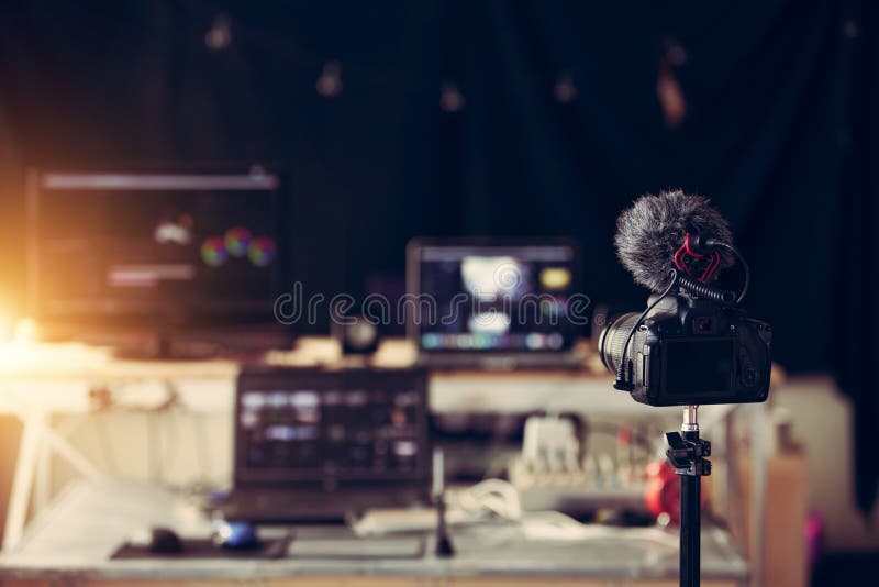 Editor Content Creator Desktop House Studio and Gear Stock Image ...