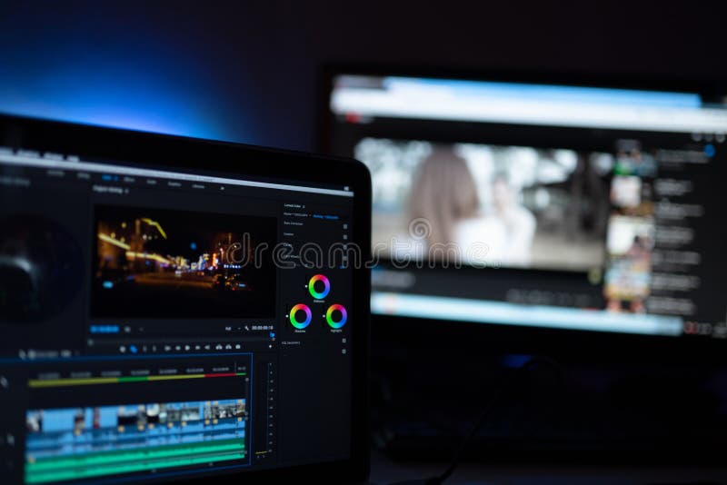 Monitor Editing Video Grinding Color Effect Filmmaking this is ...
