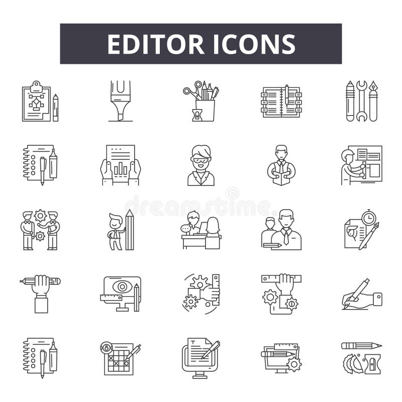 Editor Line Icons, Signs, Vector Set, Outline Illustration Concept ...