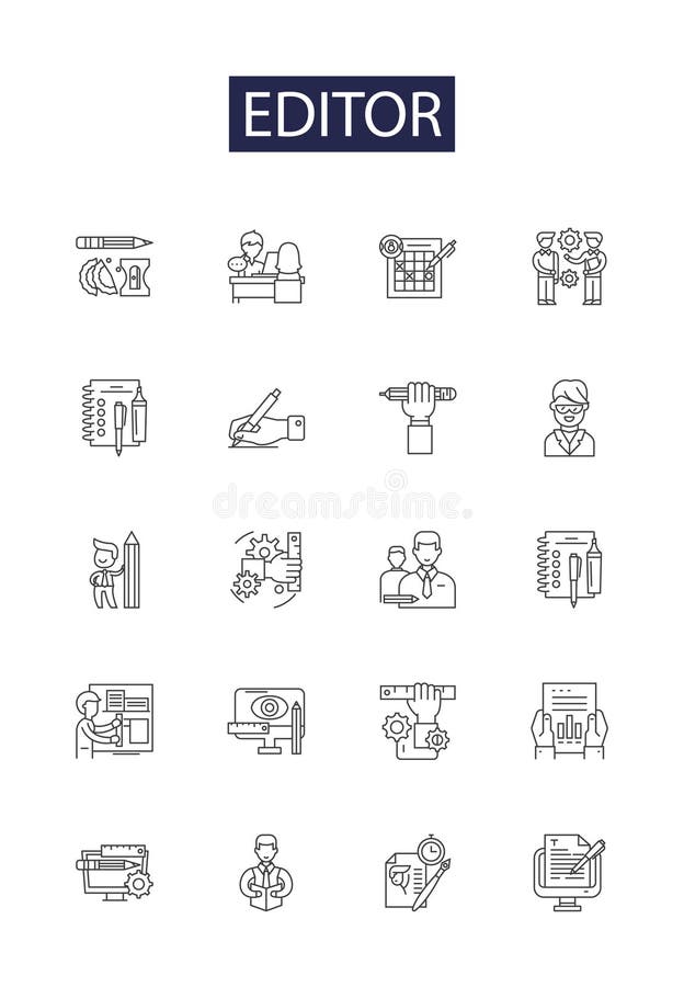 Editor Line Vector Icons and Signs. Video, Computer, Digital, Media ...