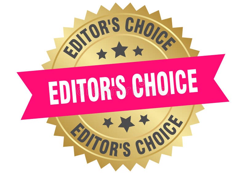 Editor S Choice. Editor S Choice Round Pink and Gold Label Isolated on ...