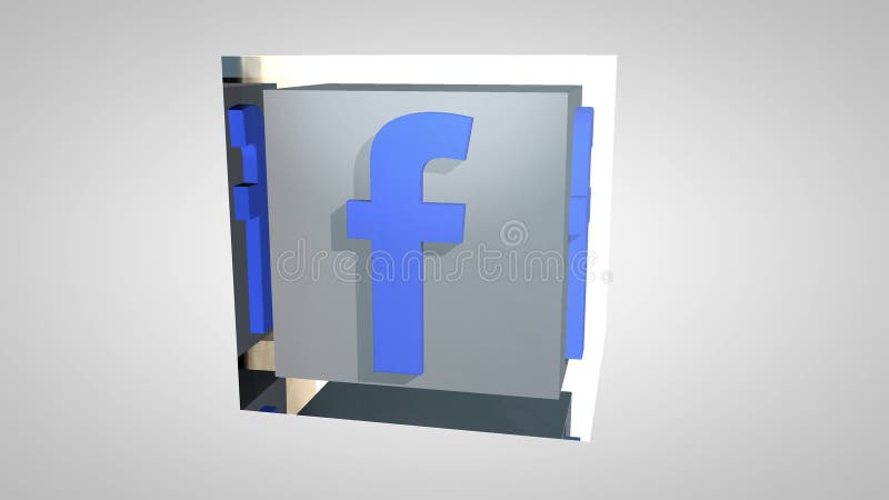 Editorial Animation: 3D Rotating Facebook Logo Cube Stock Video - Video ...