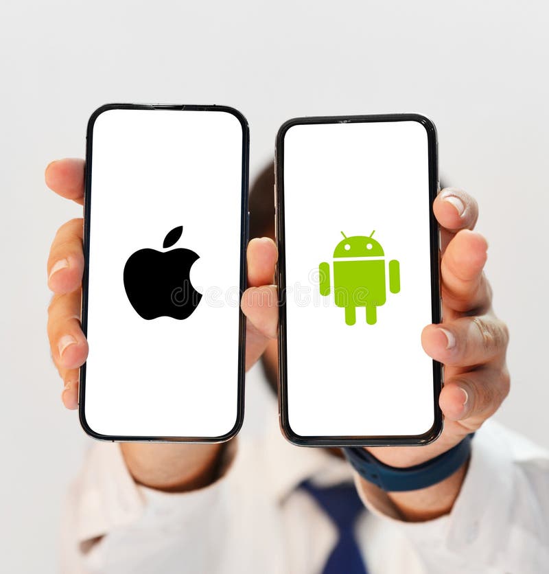 Editorial Background Featuring Two Smartphones in Hand for a Visual ...