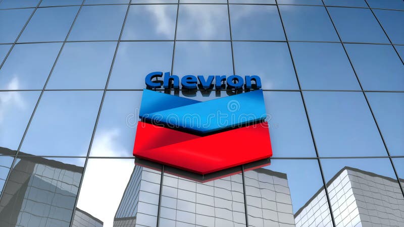 Editorial Chevron Logo on Glass Building. Stock Footage - Video of ...