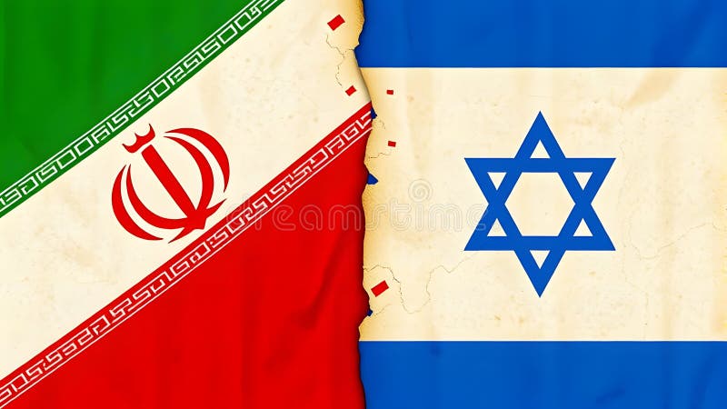 Iran and Israel Torn Flags Depicting Political Division Editorial Stock ...