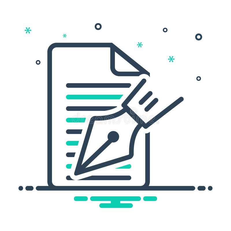 Black Mix Icon for Editorial, Notes and Writer Stock Vector ...