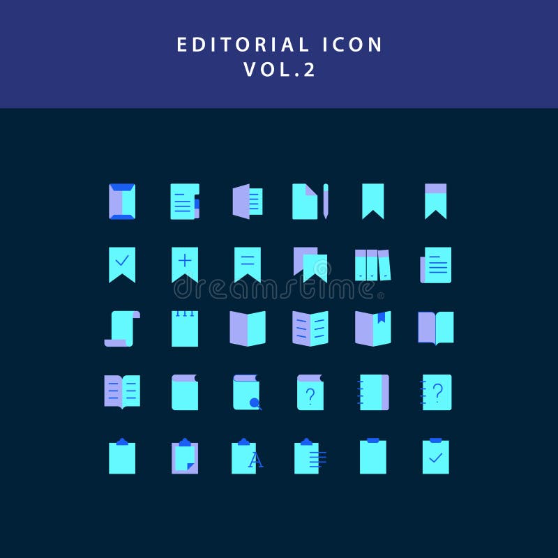 Editorial Flat Style Design Icon Set Vol2 Stock Vector - Illustration ...