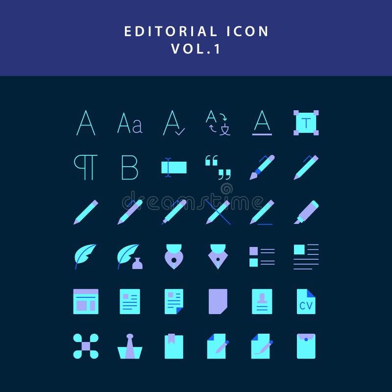 Editorial Flat Style Design Icon Set Vol2 Stock Vector - Illustration ...