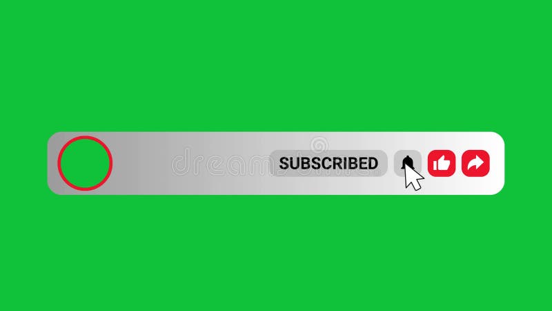 Editorial Footage: Animation of a Subscribe and Likes and Notification Button for Youtube with ...