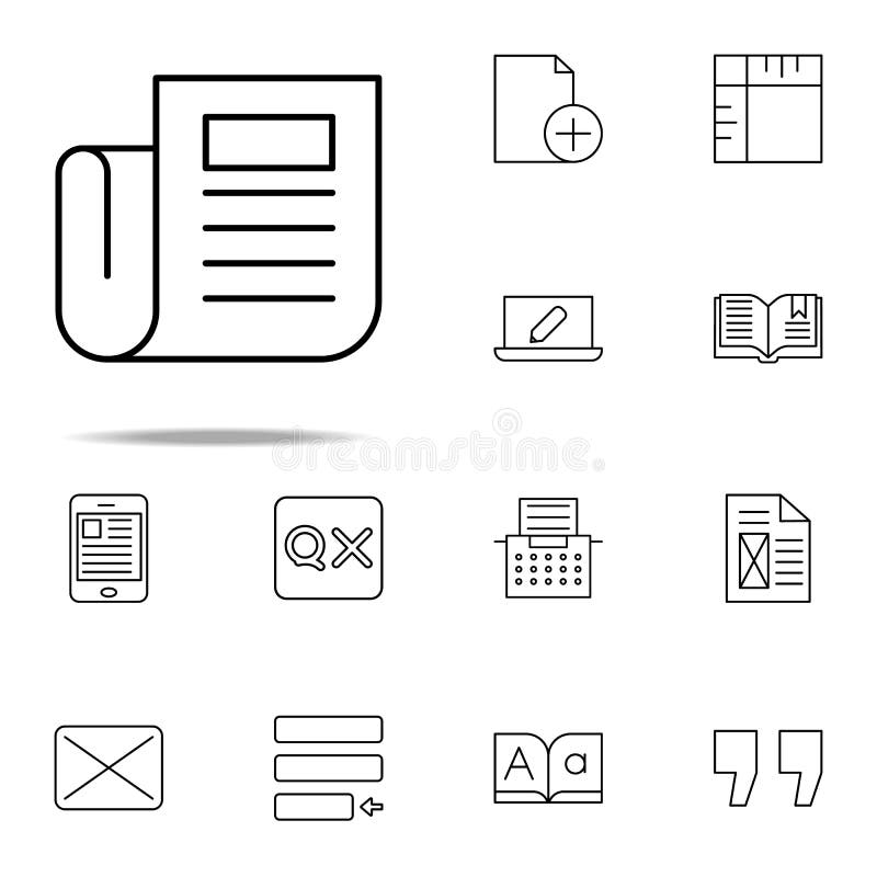 Editorial, Newspaper Icon. Editorial Design Icons Universal Set for Web ...