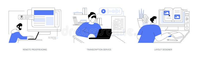 Editorial Services Isolated Cartoon Vector Illustrations Se Stock ...