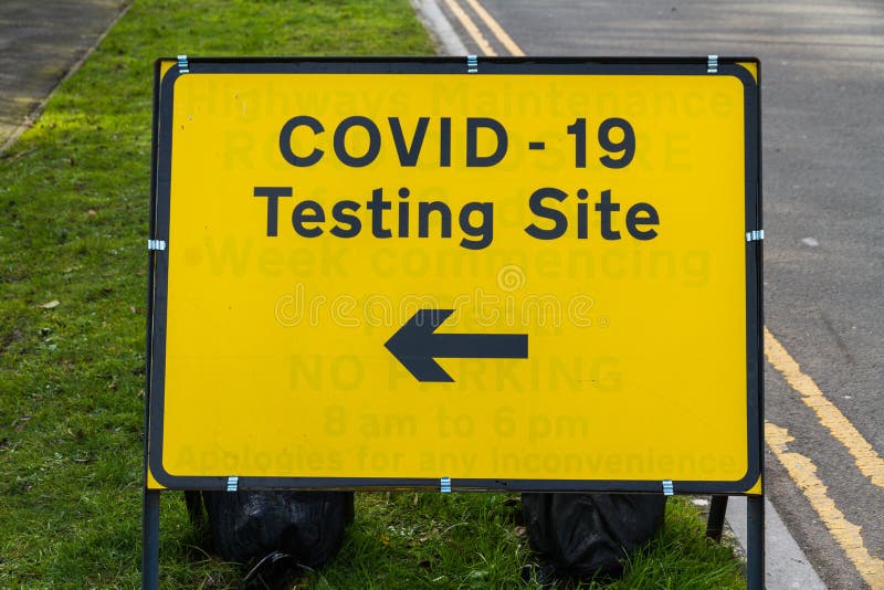 Editorial, Sign for Covid-19 Testing Site Editorial Photo - Image of ...