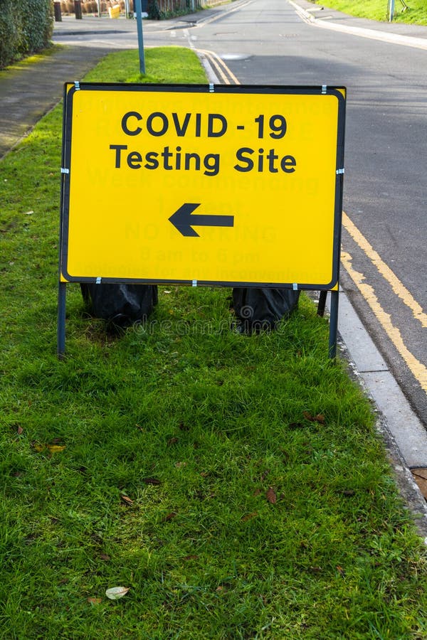 Editorial, Sign for Covid-19 Testing Site Editorial Stock Image - Image ...