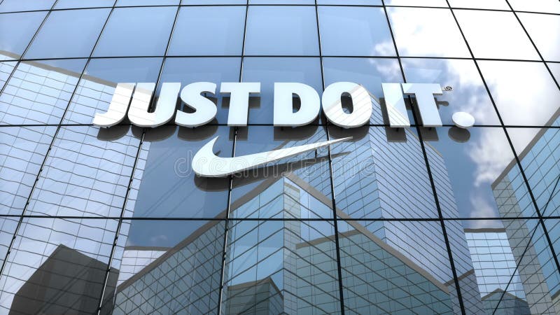 Editorial, NIKE Logo on Glass Building. Stock Video - Video of logo ...