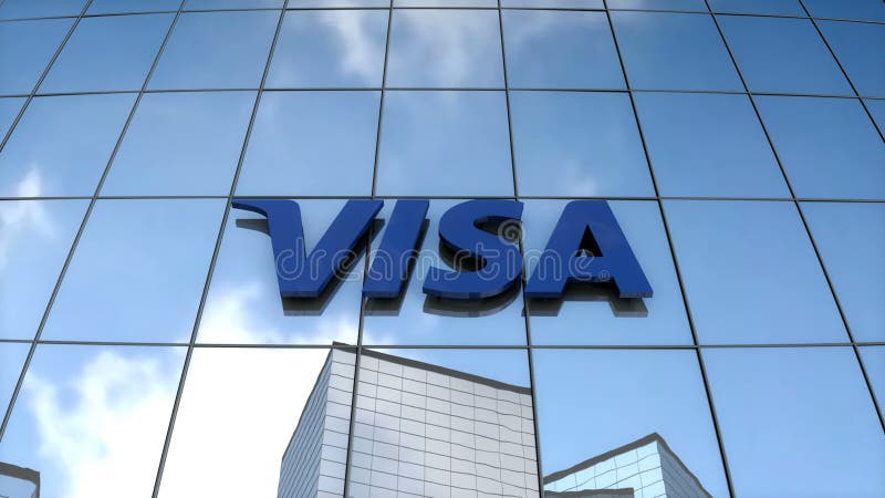 Editorial VISA Logo on Glass Building. Stock Video - Video of ...