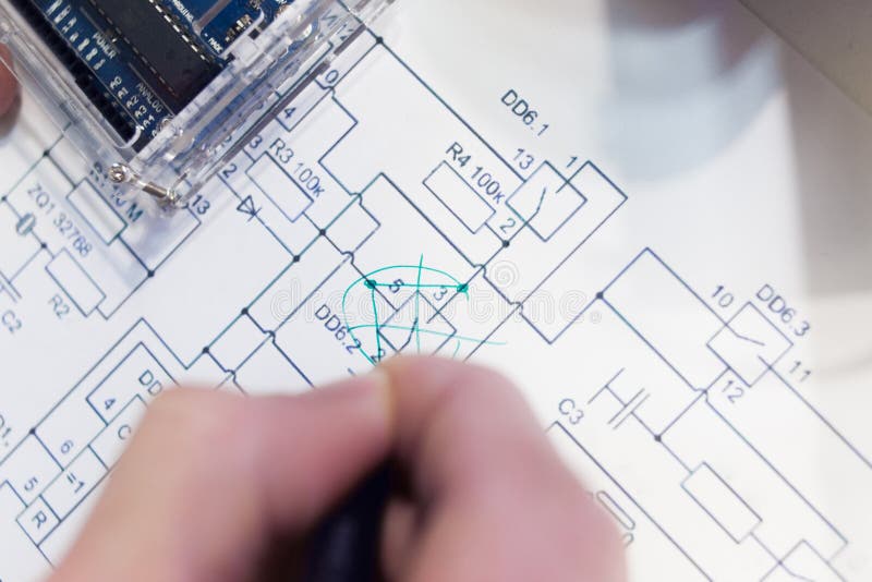 Edits of Electronics Elecrto Scheme Drawing Stock Photo - Image of ...