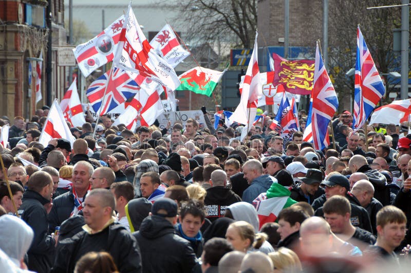 EDL Demo in Blackburn editorial photography. Image of outdoors - 19023787