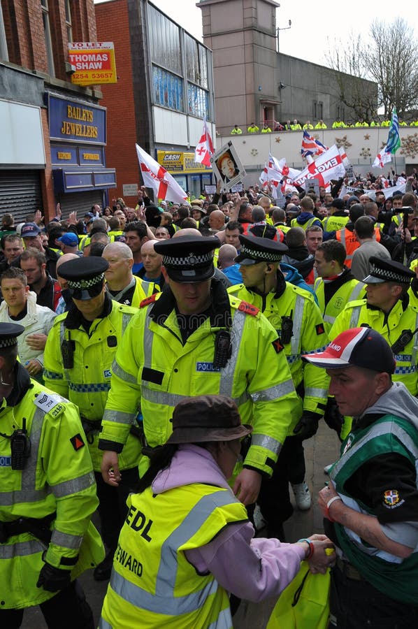 EDL Demo in Blackburn editorial stock photo. Image of ethnic - 19023828