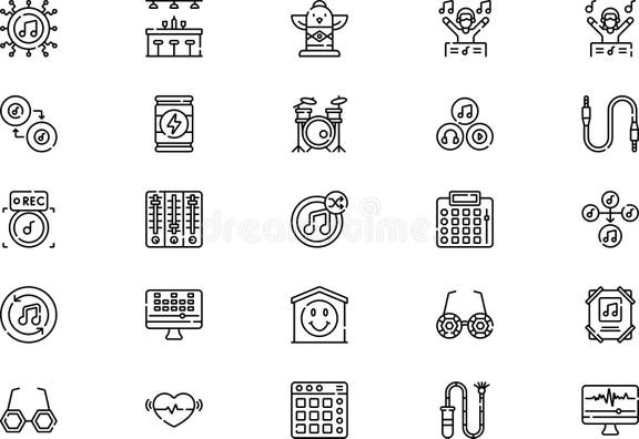 Edm Icons Collection is a Vector Illustration with Editable Stroke ...