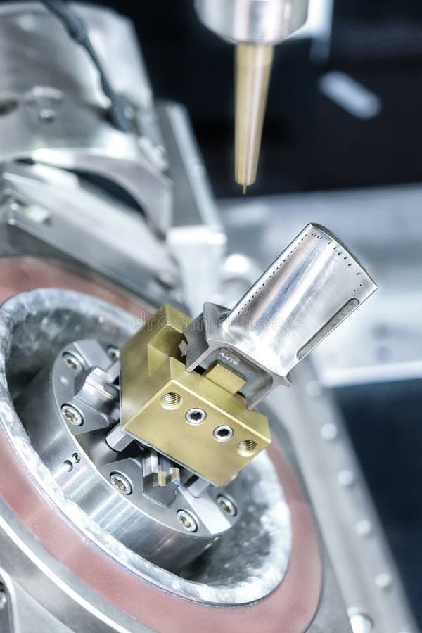 EDM Machine Handles in Turbine Blade. Stock Image - Image of turbine ...