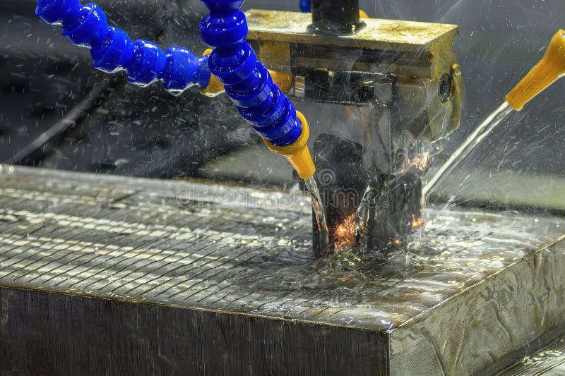 The EDM Machine Working with Liquid Coolant Method Stock Photo - Image ...