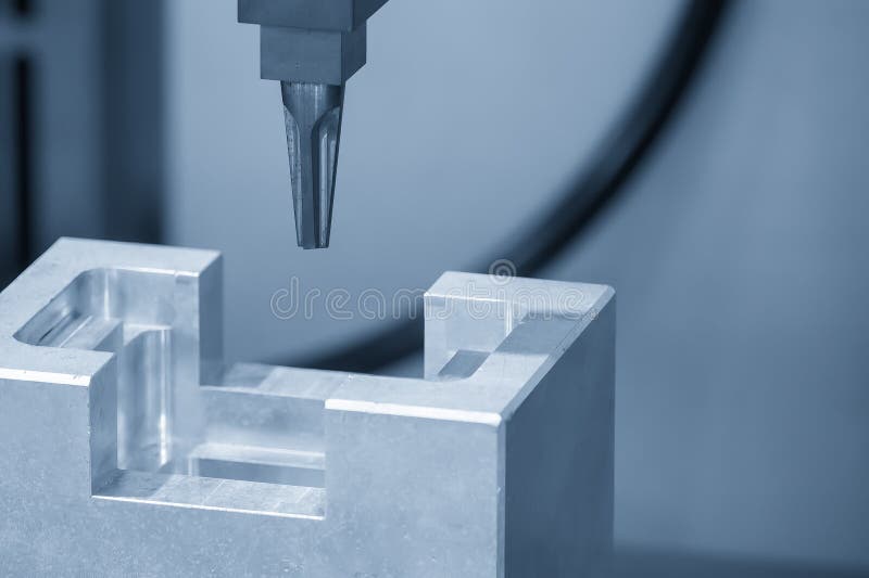 The EDM Machine Working Process with Copper Electrode Stock Photo ...