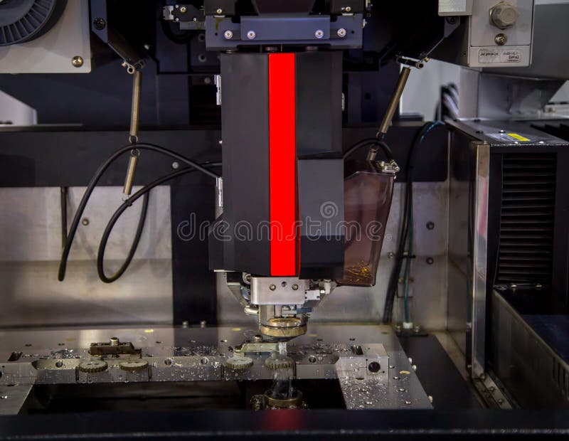 EDM wire threader machine stock image. Image of production - 198132413