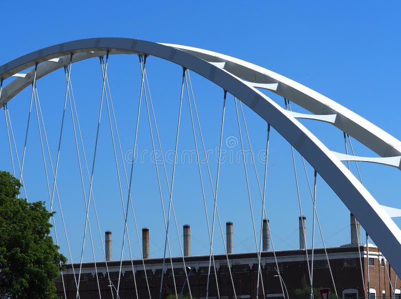 Edmonton Alberta Bridge Structure Against Blue Sky Stock Photo - Image ...