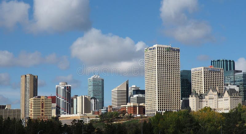 Edmonton Alberta Skyline With Clouds Editorial Stock Photo - Image of ...