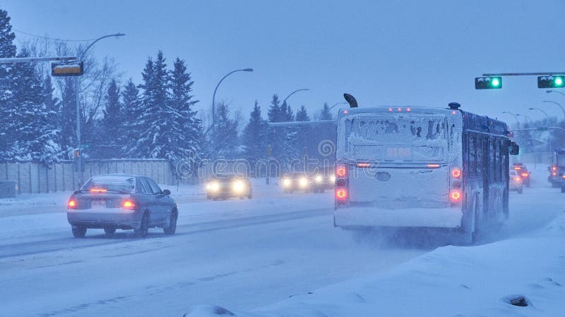 Edmonton Evening Winter Weather Stock Photo - Image of edmonton, light ...
