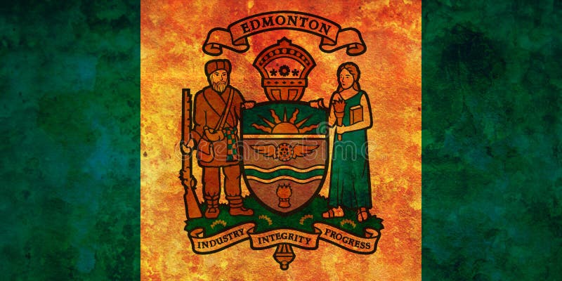 Flag of Edmonton in Alberta, Canada Stock Image - Image of rendering ...