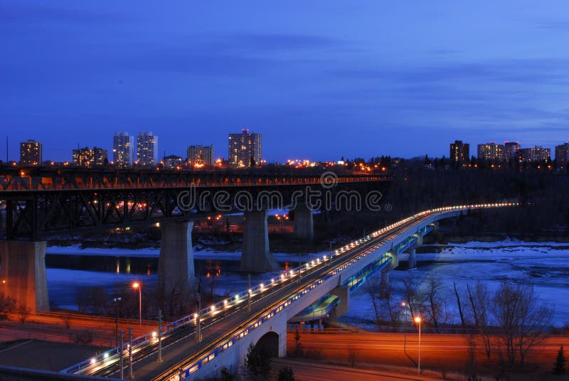 Champlain Bridge before Sunset Stock Photo - Image of canada ...