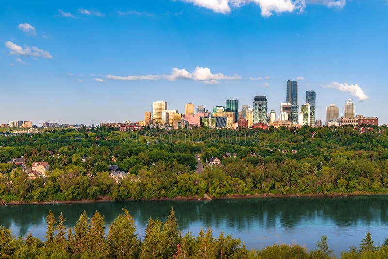 Edmonton River Valley on a Bright Summer Day Stock Image - Image of ...