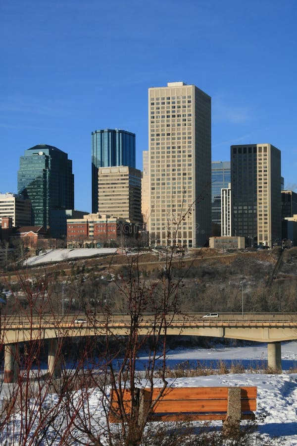 Edmonton in Winter stock image. Image of bridge, office - 4024063