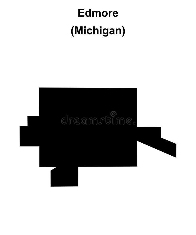 Edmore outline map stock vector. Illustration of contour - 387411354