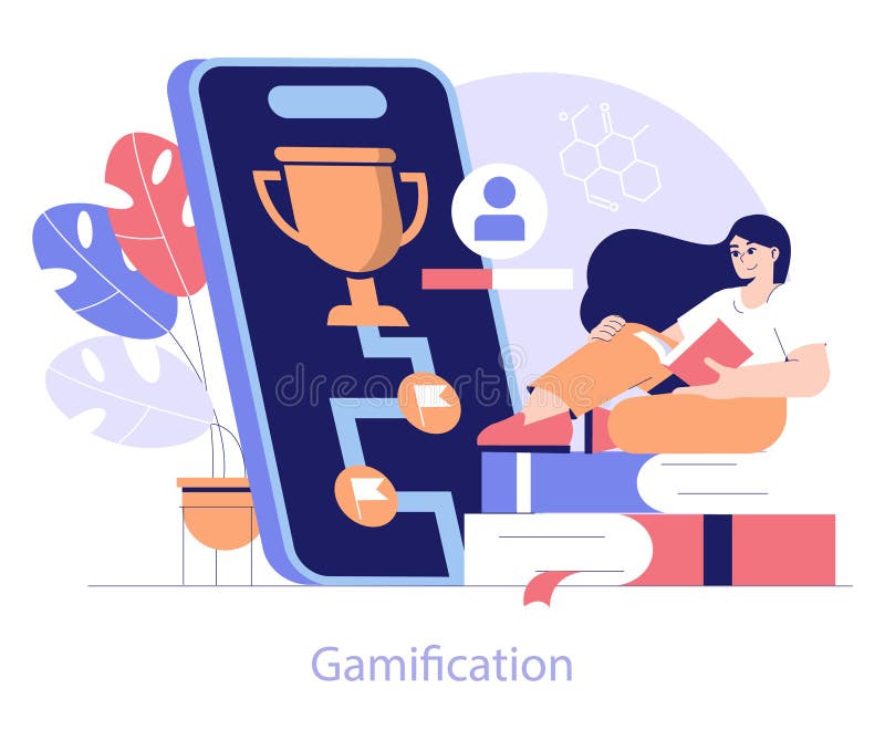 Edtech. Flat Vector Illustration Stock Vector - Illustration of platform, gamification: 350437020