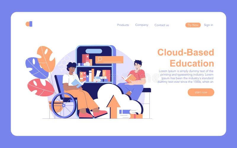 Edtech. Flat Vector Illustration Stock Vector - Illustration of book, knowledge: 350432390