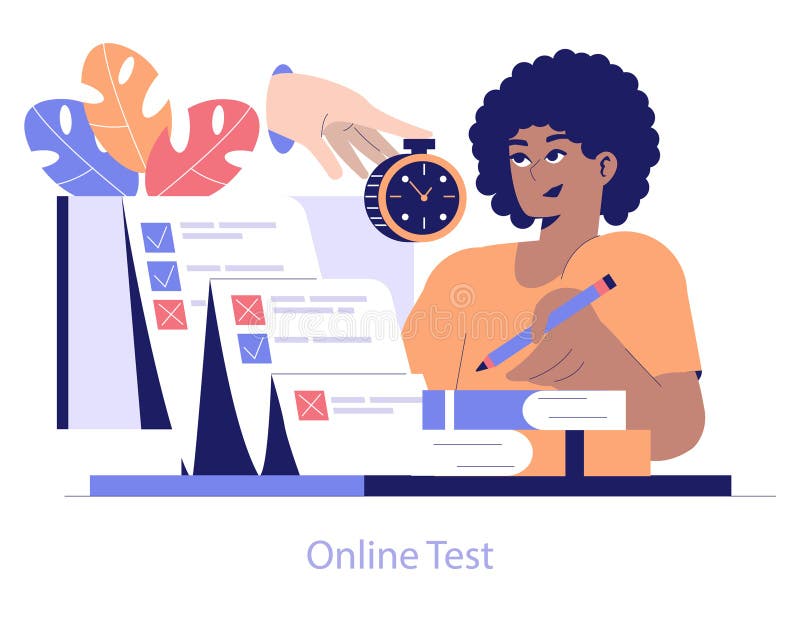 Edtech. Flat Vector Illustration Stock Vector - Illustration of academic, woman: 350437190