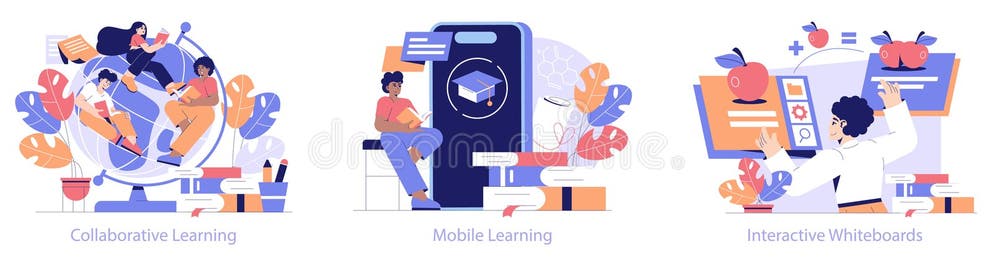 Edtech. Flat Vector Illustration Stock Vector - Illustration of technology, digital: 345879851