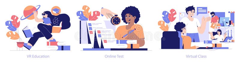 Edtech. Flat Vector Illustration Stock Illustration - Illustration of assessment, innovation ...