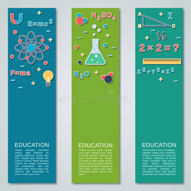 Education Vertical Banners Vector Collection Stock Vector ...