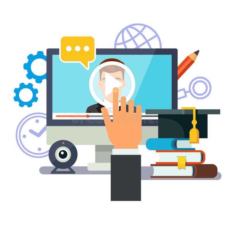 Educación Y Graduación En Línea Aprendizaje De Concepto Ilustración del Vector - Ilustración de ...