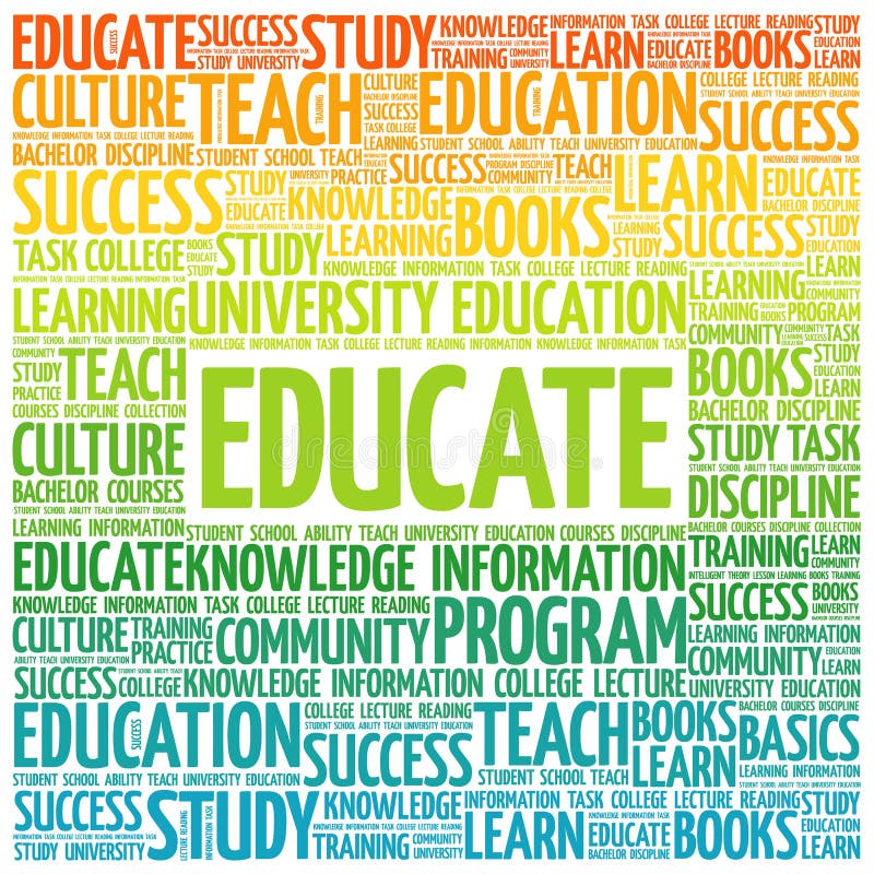 EDUCATE word cloud stock illustration. Illustration of community ...