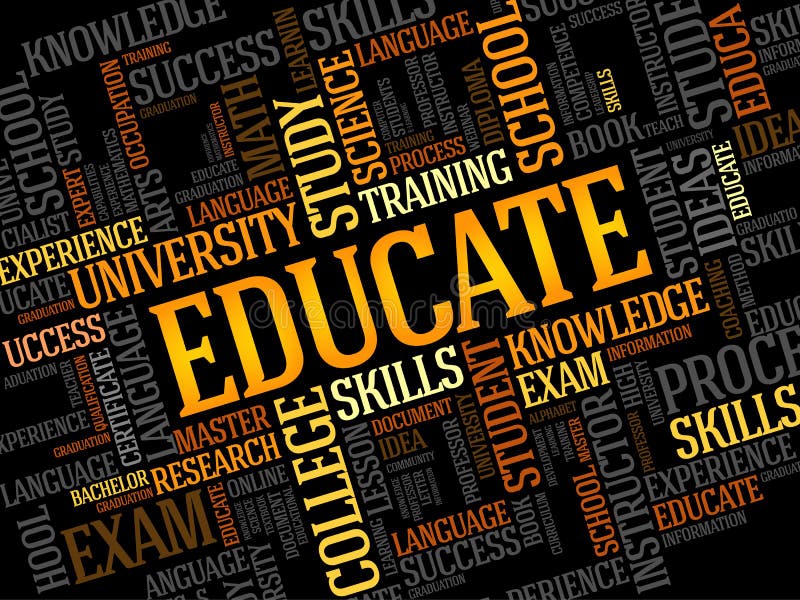 EDUCATE word cloud stock illustration. Illustration of educate - 199696997