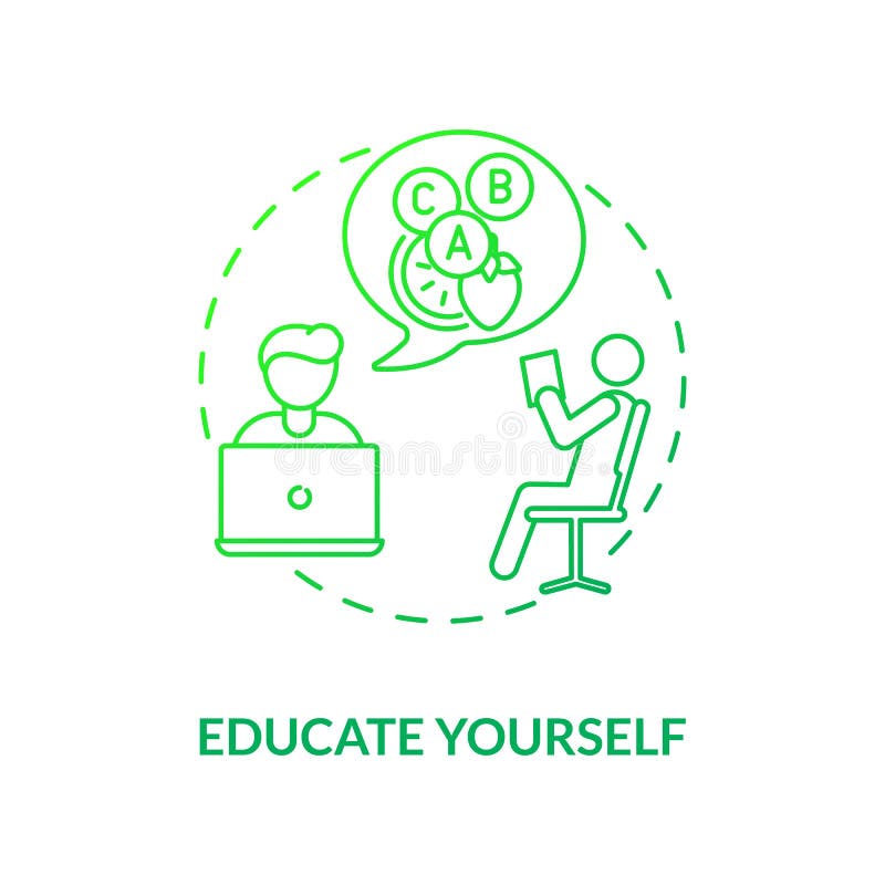 Educate Yourself Concept Icon Stock Vector - Illustration of contour ...